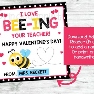 Valentines From Teacher, Editable Valentine Card, Editable Valentine ...