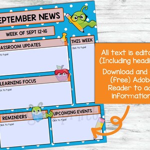 Back to School Newsletter Template, Back to School Newsletter ...
