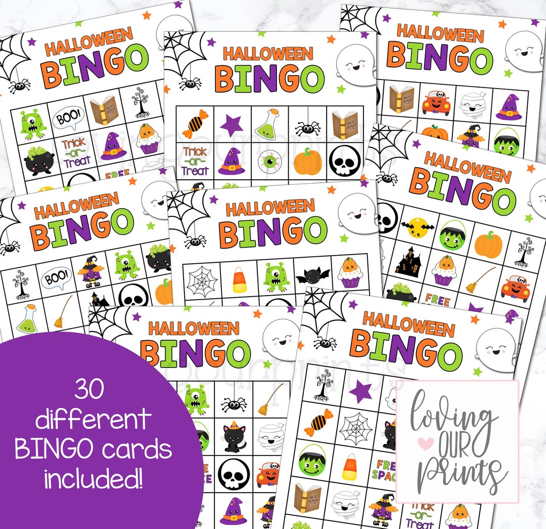 Halloween Bingo, Halloween Bingo Cards, Halloween Bingo Printable ...