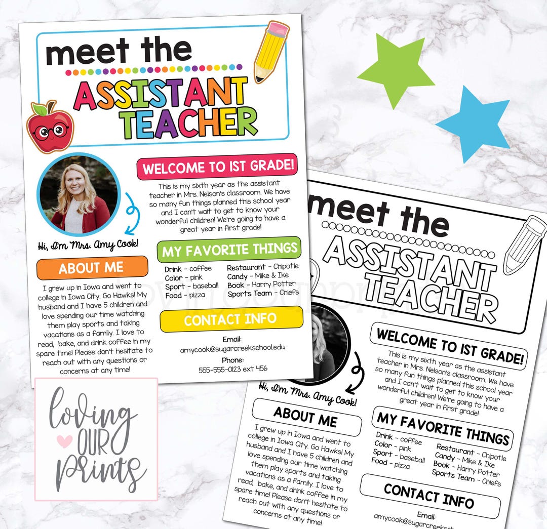 Meet the Assistant Teacher Template, Meet the Assistant Teacher ...