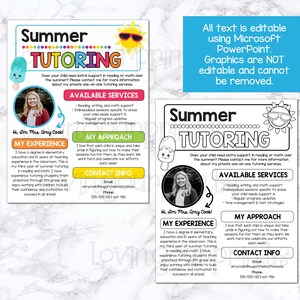 Summer Tutoring Flyer, Summer Tutoring Info, Editable Tutoring Flyer ...