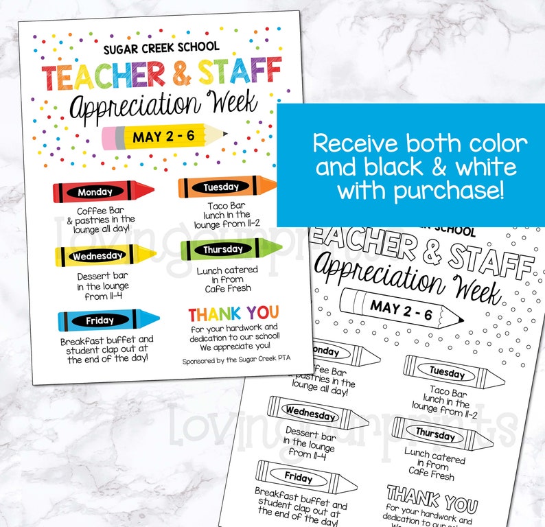 Teacher Appreciation Week Printable, Editable Teacher Appreciation Week ...