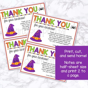 Editable Halloween Thank You Cards, Halloween Thank You Notes ...