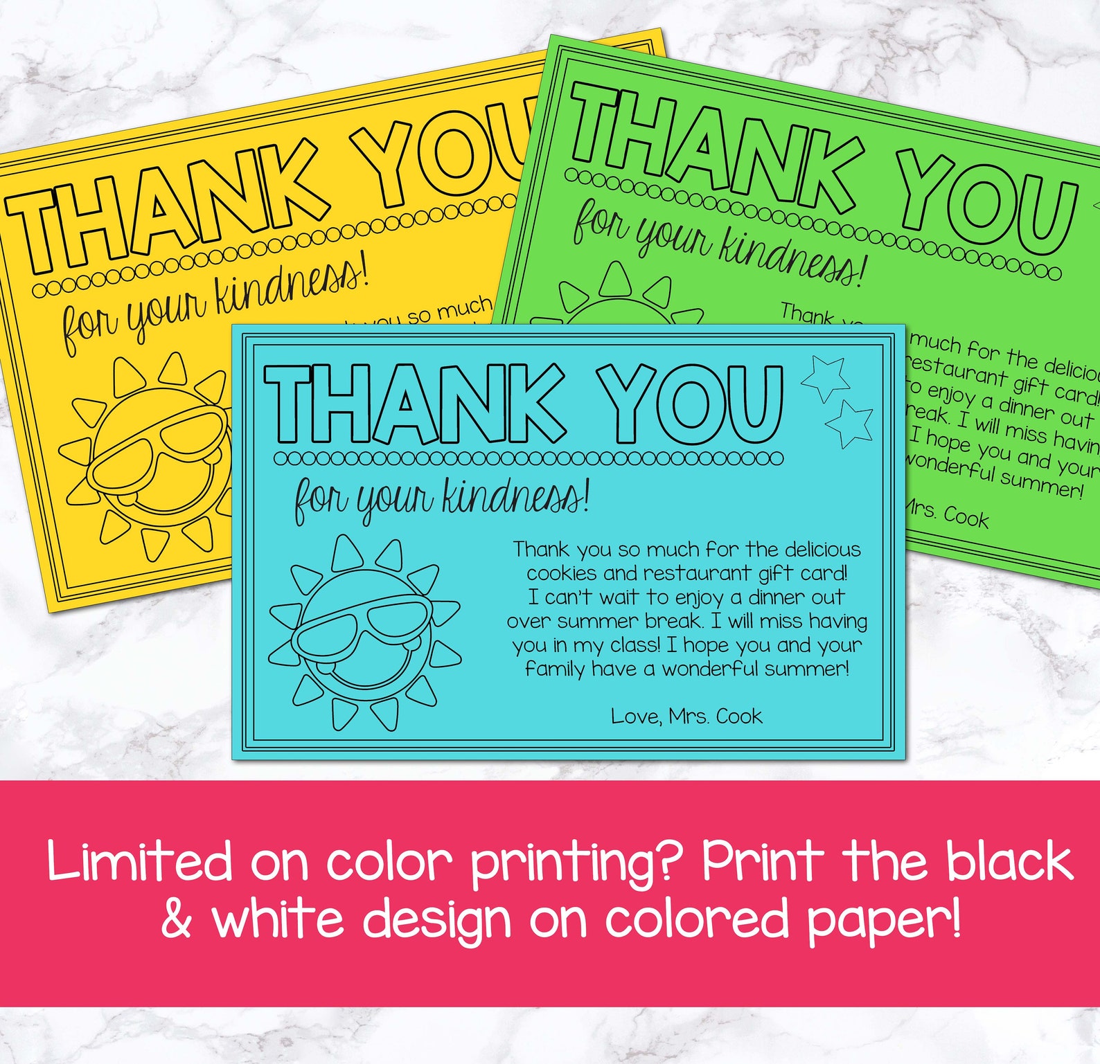 End of the Year Thank You, Editable Thank You From Teacher, End of ...