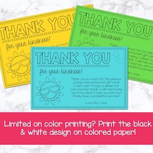 End of the Year Thank You, Editable Thank You From Teacher, End of ...