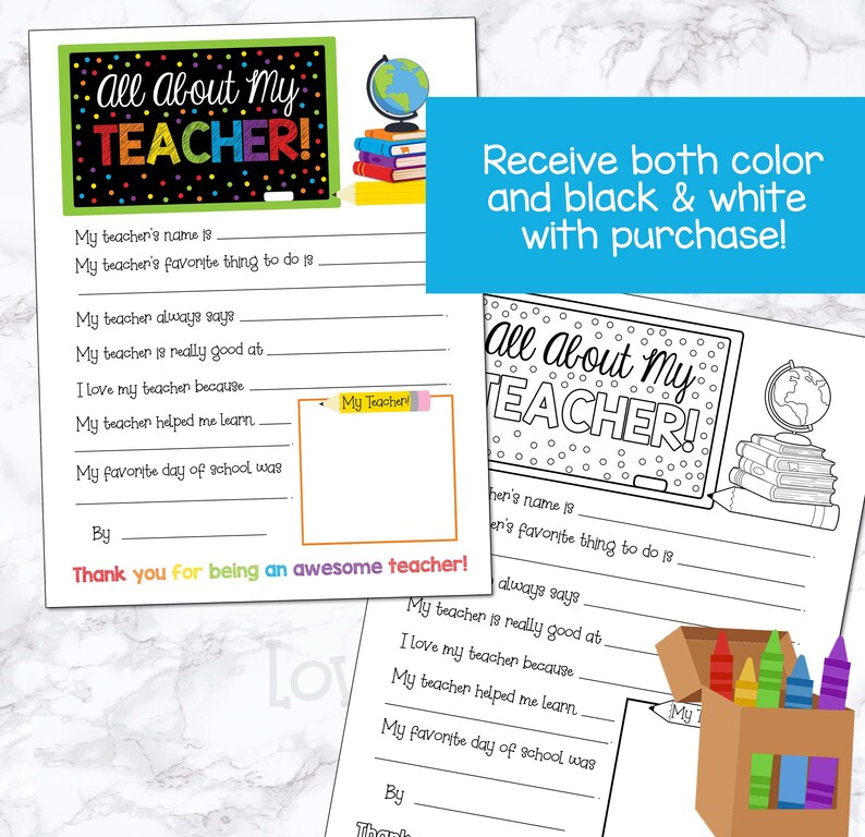 All About My Teacher, Teacher Appreciation Week, All About My Teacher ...