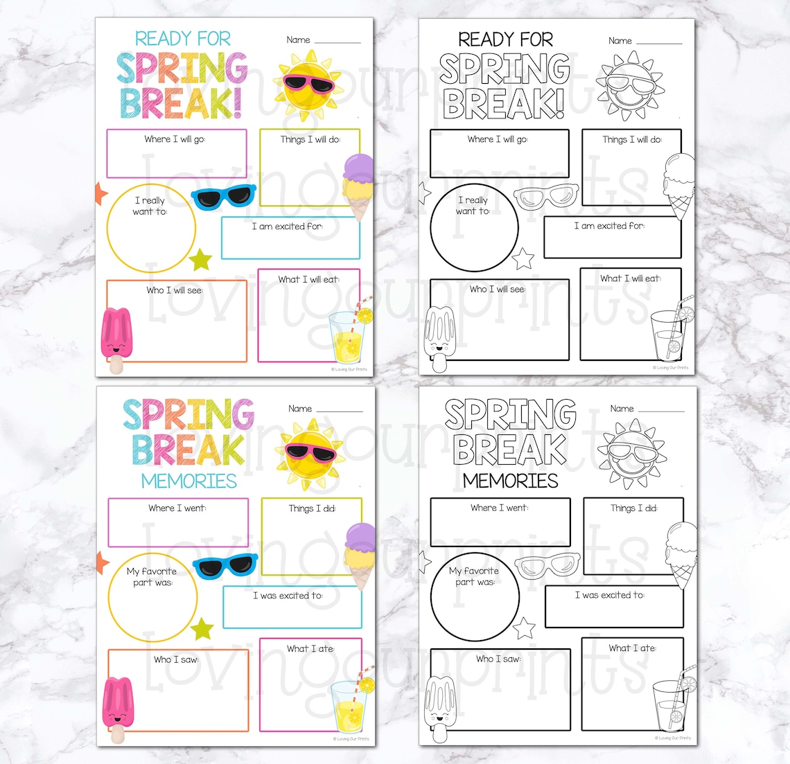 Spring Break Worksheets, Return From Spring Break Worksheets, Before ...