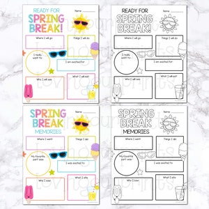 Spring Break Worksheets, Return From Spring Break Worksheets, Before ...