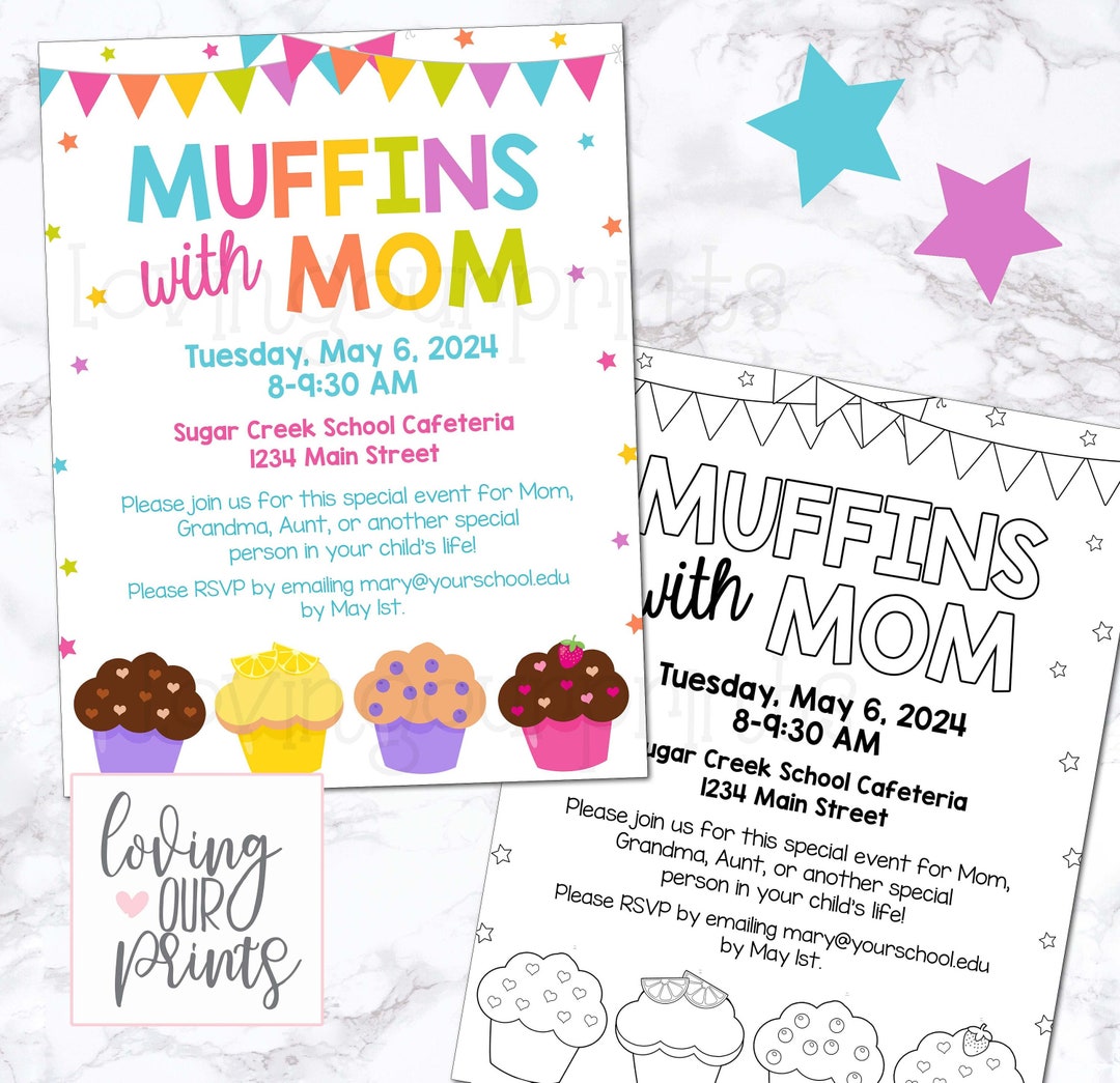 Editable Muffins With Mom Flyer, Muffins With Mom Flyer Editable ...