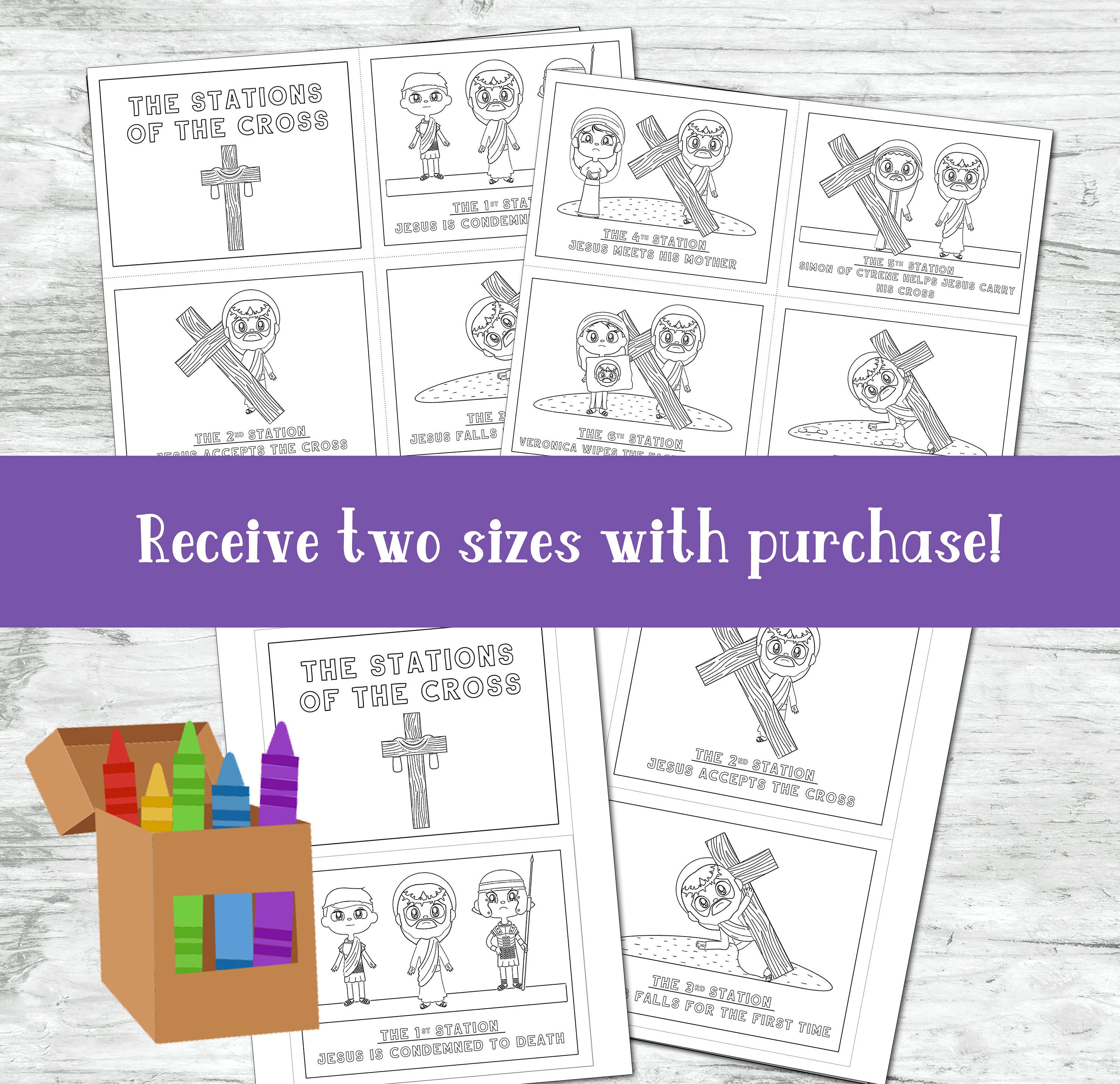 Stations of the Cross Coloring Pages for Kids Easter Story - Etsy