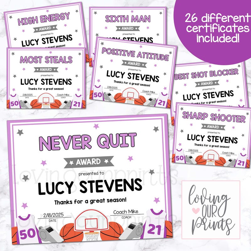 Basketball Awards Printed - Etsy