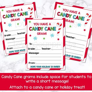 Candy Cane Gram Printable, Candy Cane Gram Fundraiser Flyer, Editable ...