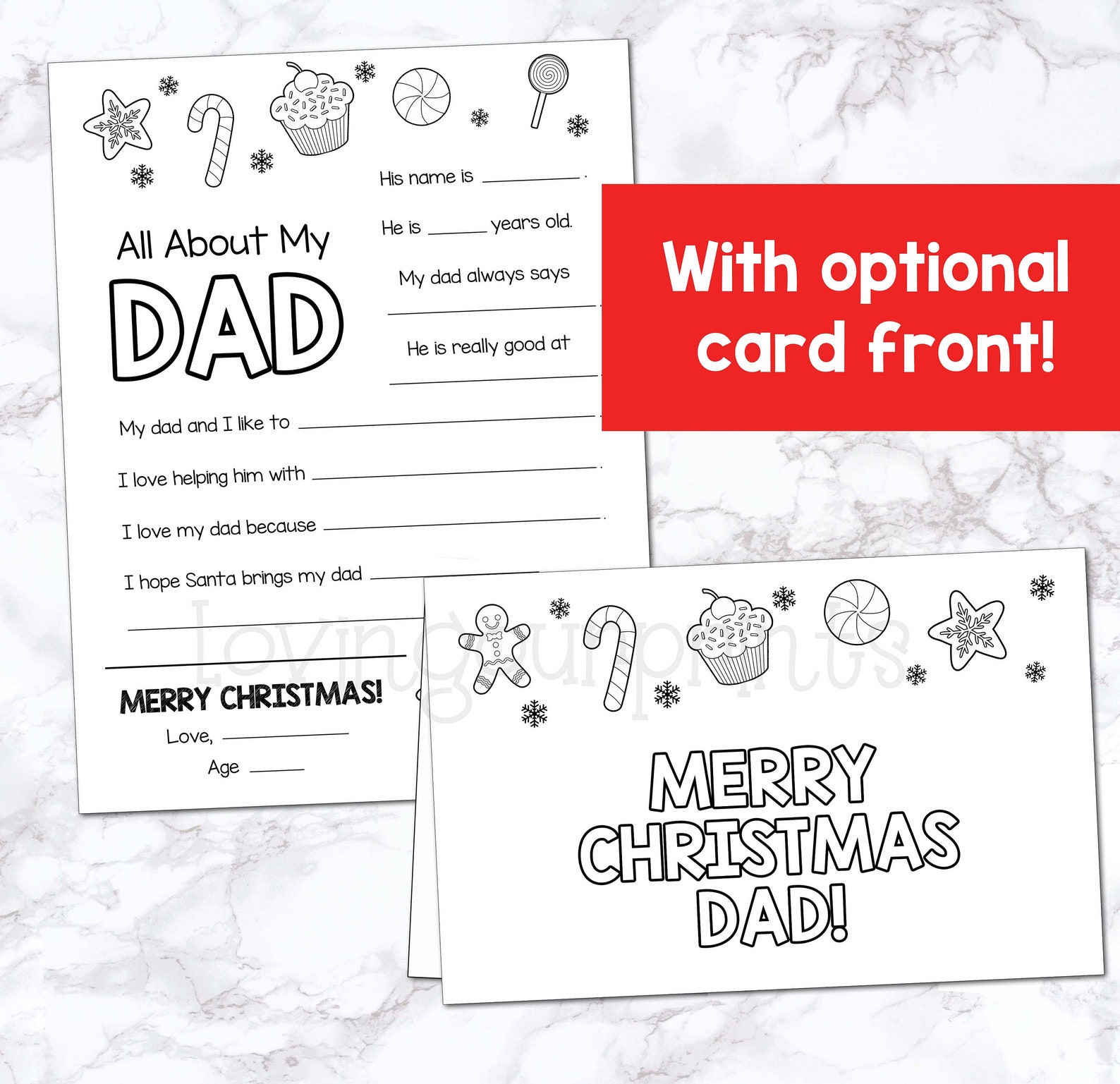 Christmas Card for Dad Christmas Card for Dad From Kids All - Etsy