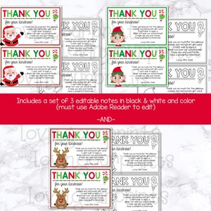 Christmas Thank You Notes, Christmas Thank You Note From Teacher ...