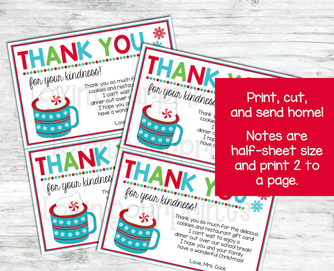 Holiday Thank You Cards, Holiday Thank You Notes, Christmas Thank You ...