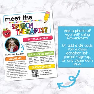 Meet the Speech Therapist, Meet the SLP Template Editable, Meet the SLP ...