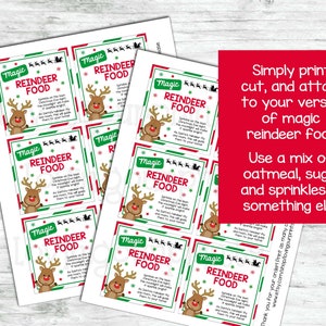Magic Reindeer Food Tags, Magic Reindeer Food Tag Printable, Magic ...