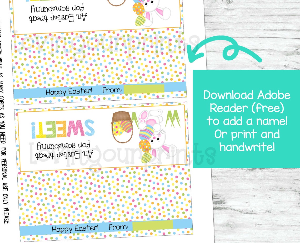 Editable Easter Treat Bag Topper Easter Treat Bags Easter - Etsy