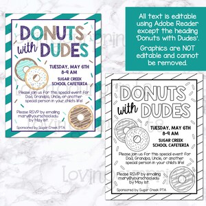Donuts With Dudes, Editable Donuts With Dudes Invitation, Donuts With ...