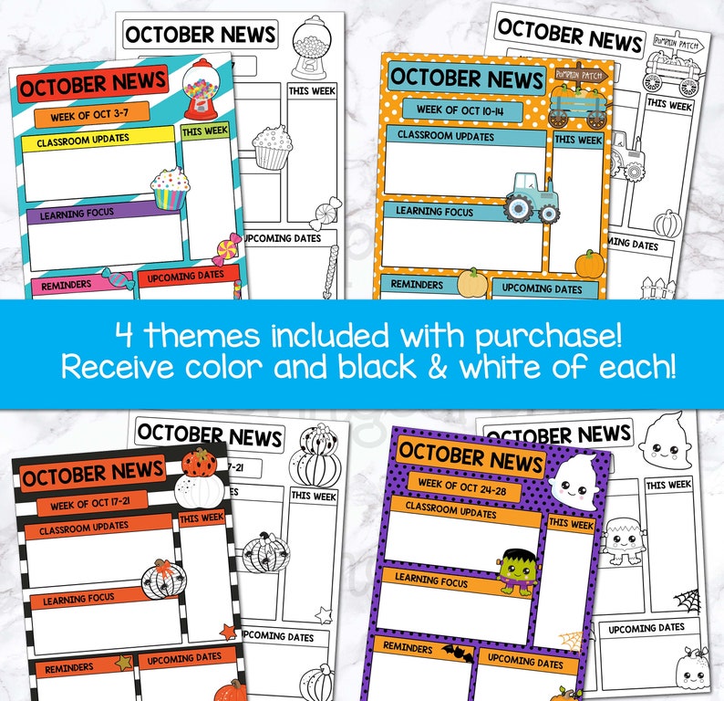 October Editable Newsletter Template, Classroom Newsletter Template ...