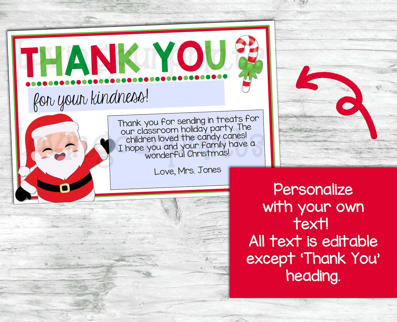 Christmas Thank You Notes Christmas Thank You Note From - Etsy