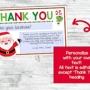 Christmas Thank You Notes, Christmas Thank You Note From Teacher ...