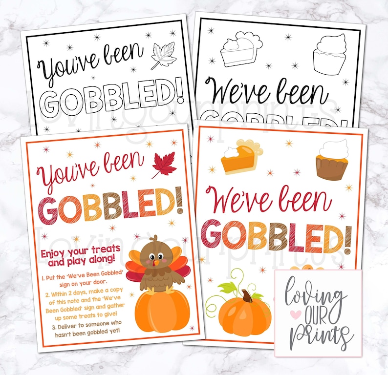 Youve Been Gobbled You've Been Gobbled Thanksgiving - Etsy