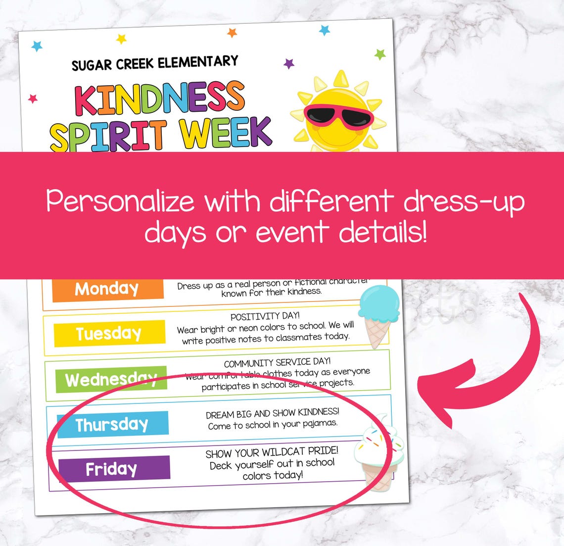 Kindness Spirit Week Flyer, Kindness Spirit Week Template, Random Acts ...