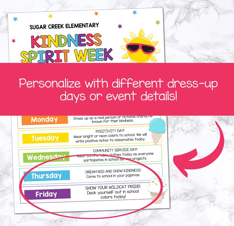 Kindness Spirit Week Flyer, Kindness Spirit Week Template, Random Acts ...