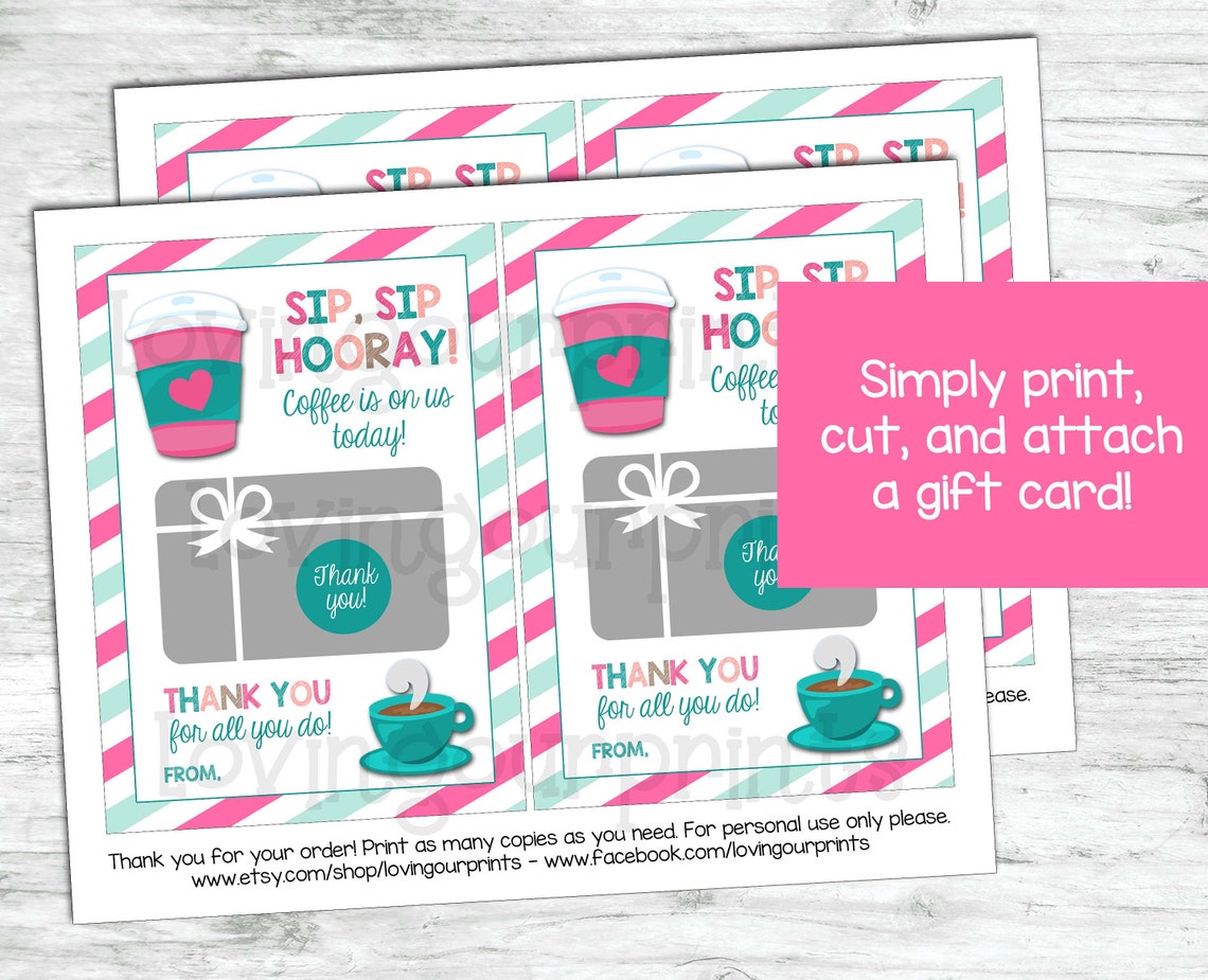 Sip Sip Hooray Tag, Sip Sip Hooray Coffee Tag, Editable Gift Tags ...