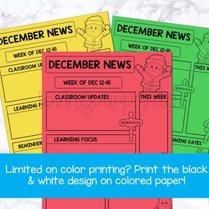 Editable December Newsletter Template, December Newsletter, Christmas ...