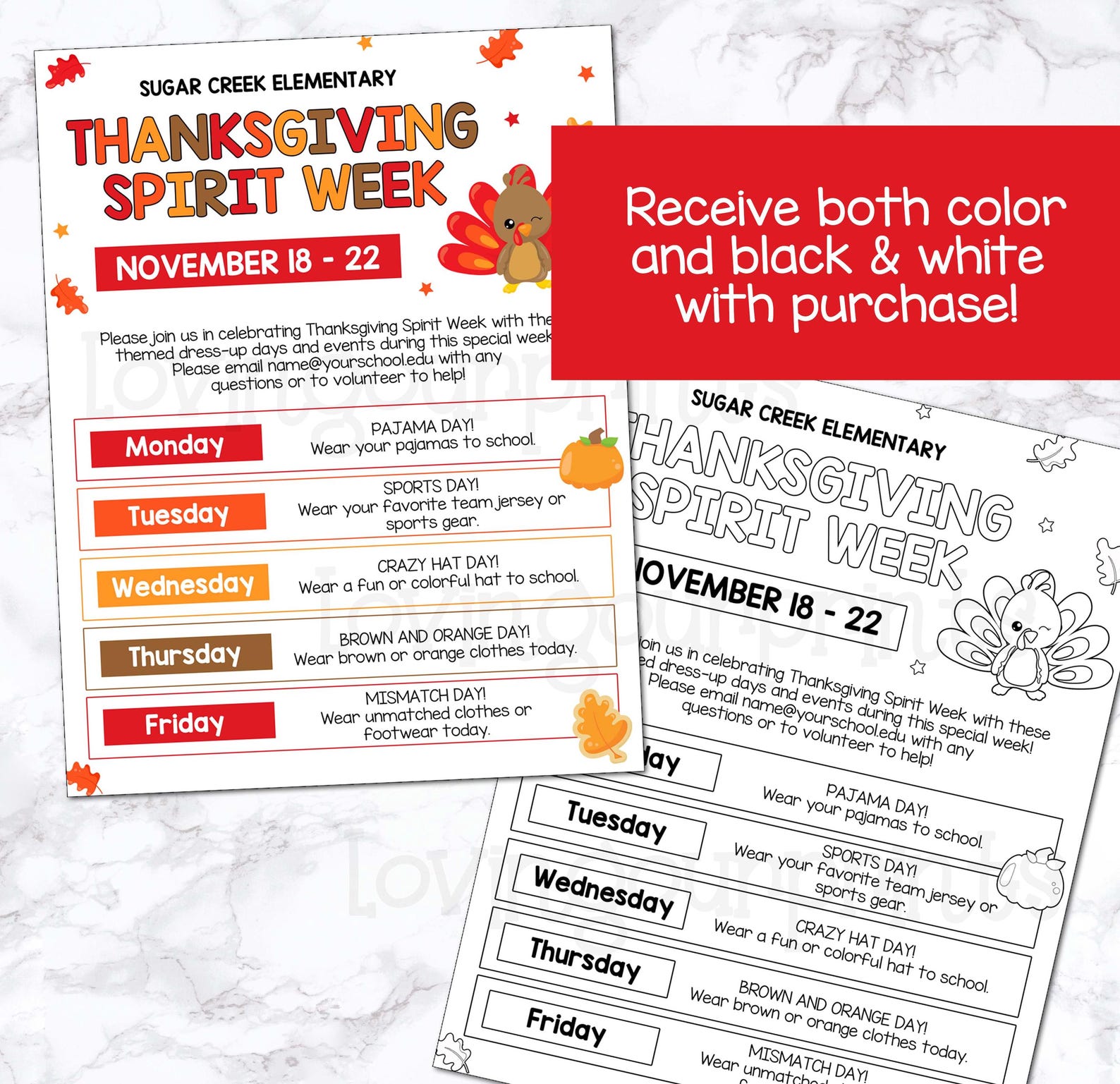 Thanksgiving Spirit Week Flyer, Thanksgiving Spirit Week, Thanksgiving ...