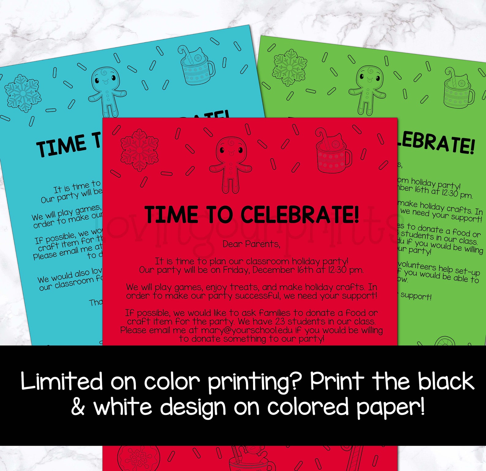 Christmas Class Flyer, Classroom Holiday Party, Editable Christmas ...