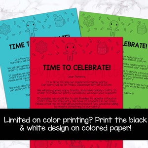 Christmas Class Flyer, Classroom Holiday Party, Editable Christmas ...