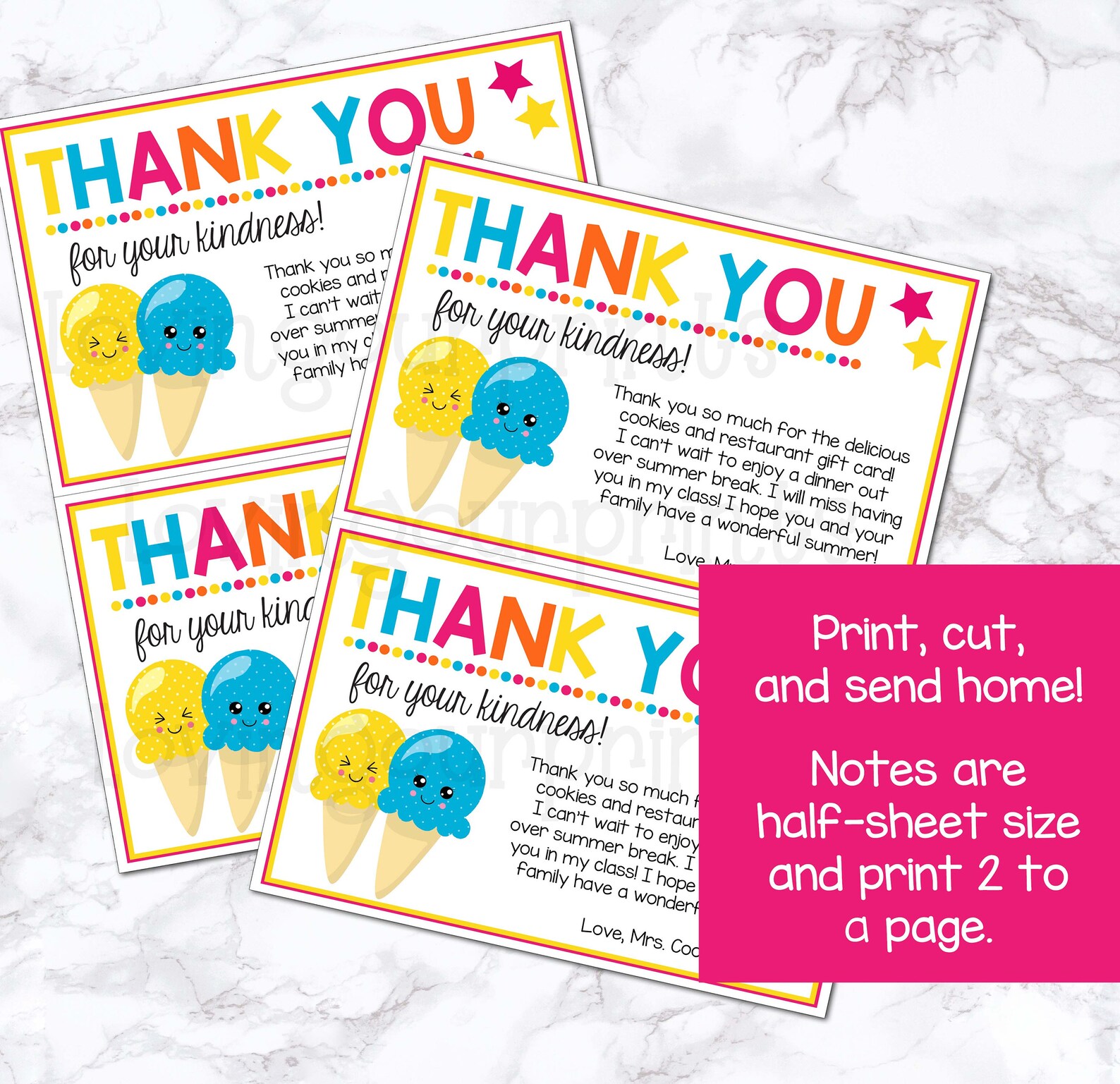 End of the Year Thank You, Editable Thank You From Teacher, End of ...