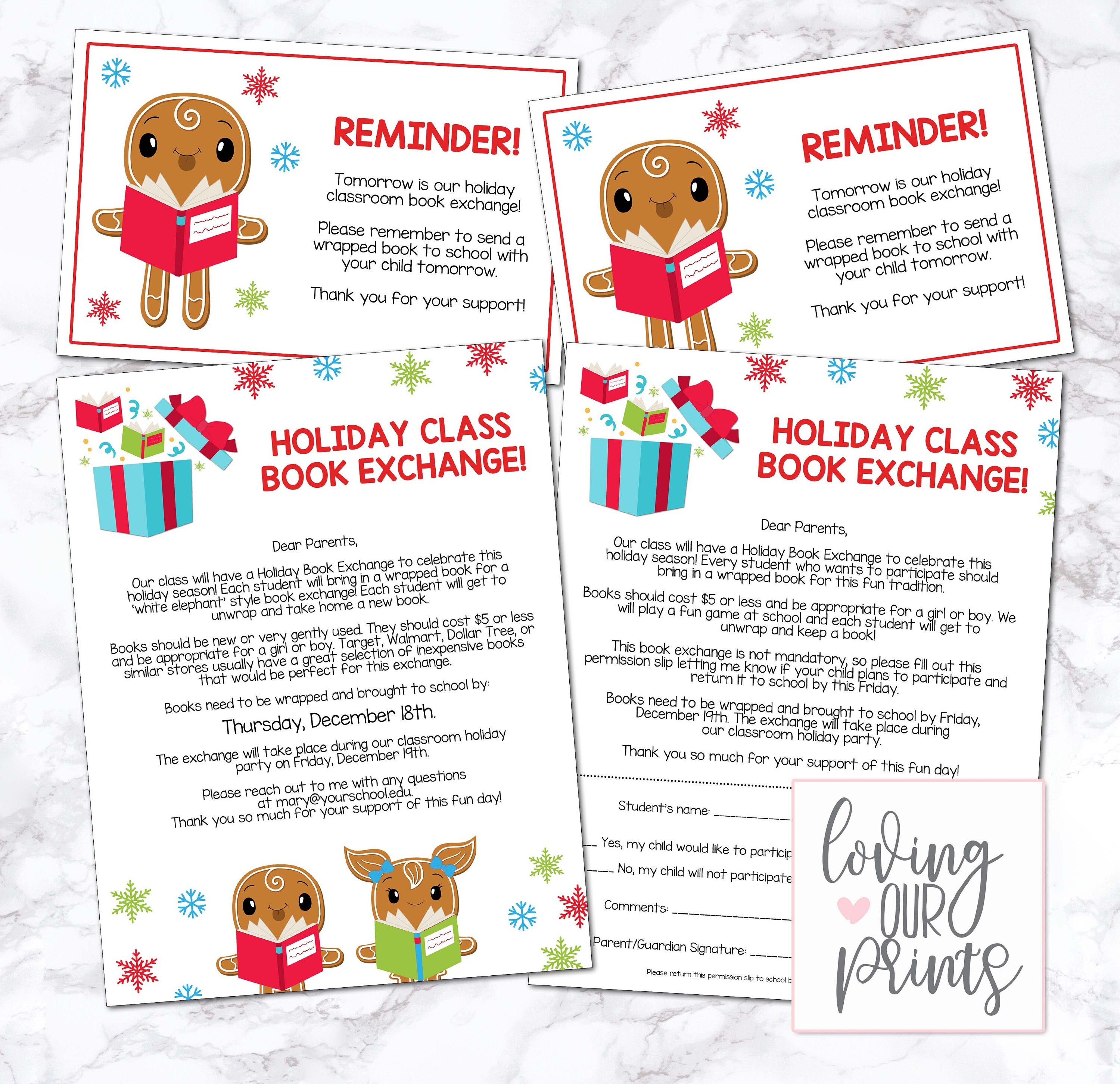Christmas Book Exchange, Class Book Exchange, Holiday Book Exchange ...