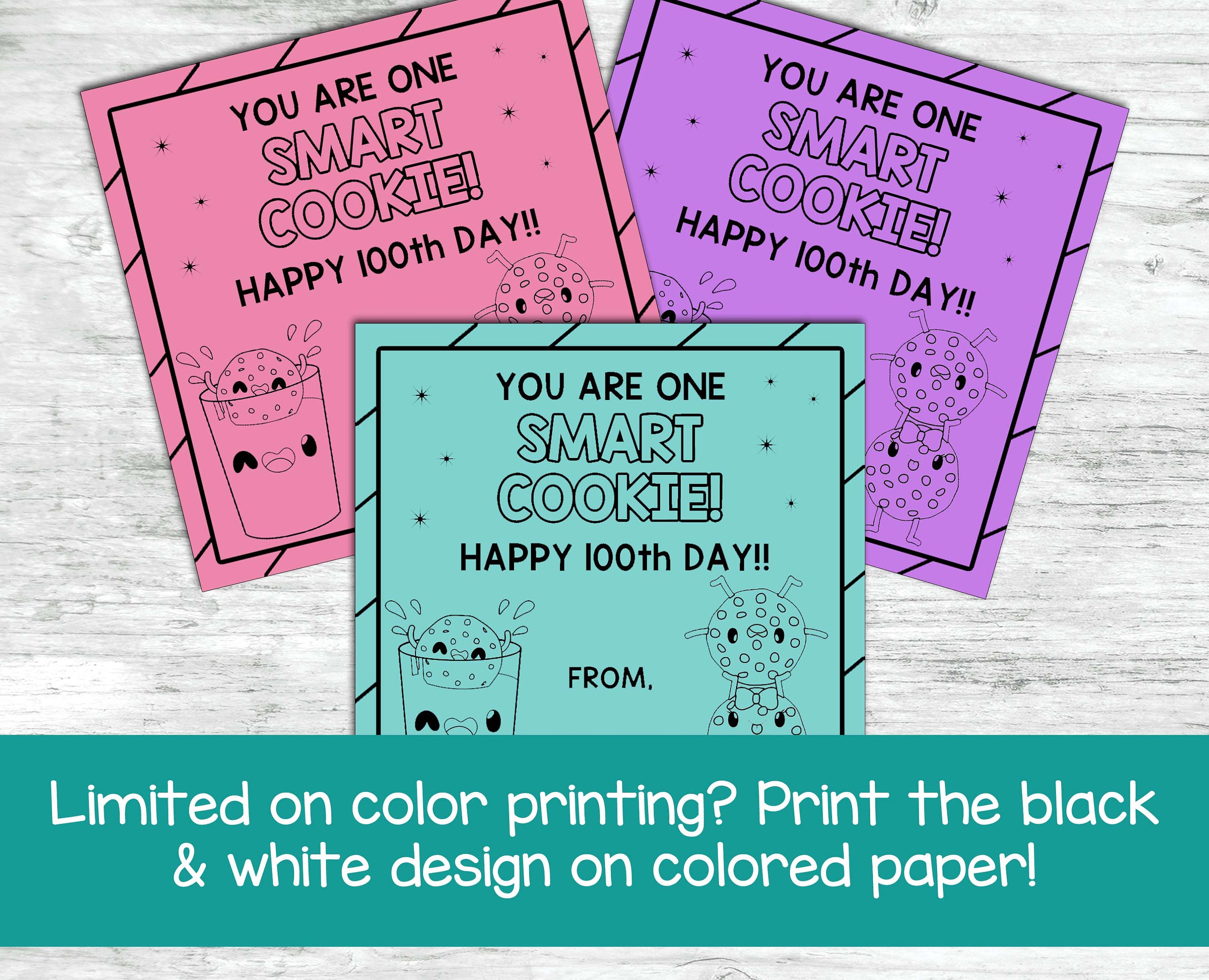 Smart Cookie 100 Day Tag Smart Cookie 100 Days Editable 100 - Etsy