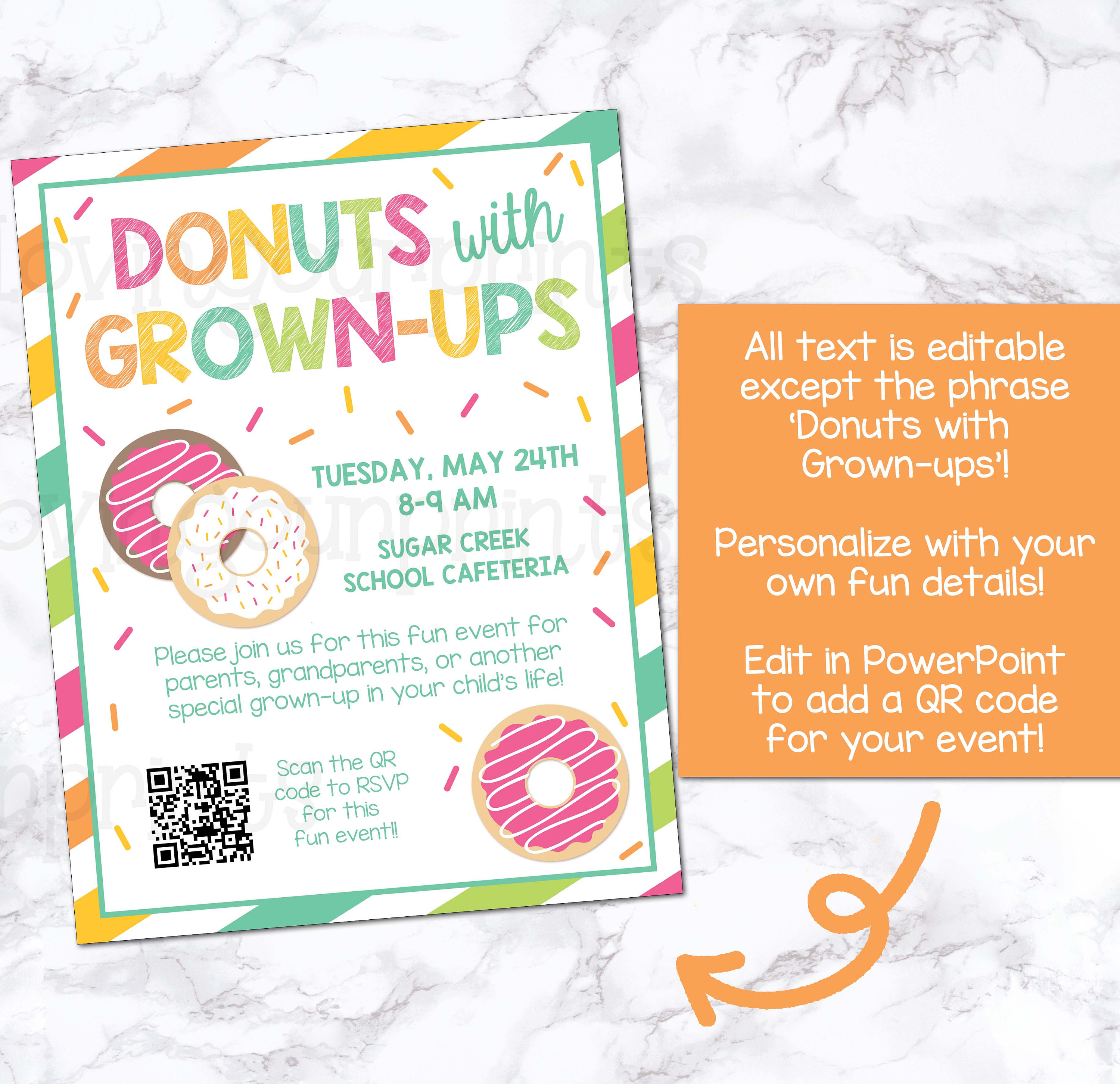 Donuts With Grownups, Donuts With Grownups Invitation, Donuts With ...