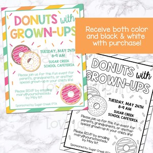 Donuts With Grownups, Donuts With Grownups Invitation, Donuts With ...