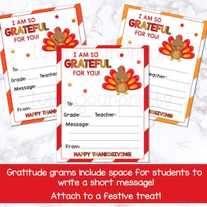 Gratitude Grams, Gratitude Gram Fundraiser, Thanksgiving Candy Grams ...
