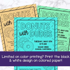 Donuts With Dudes, Editable Donuts With Dudes Invitation, Donuts With ...