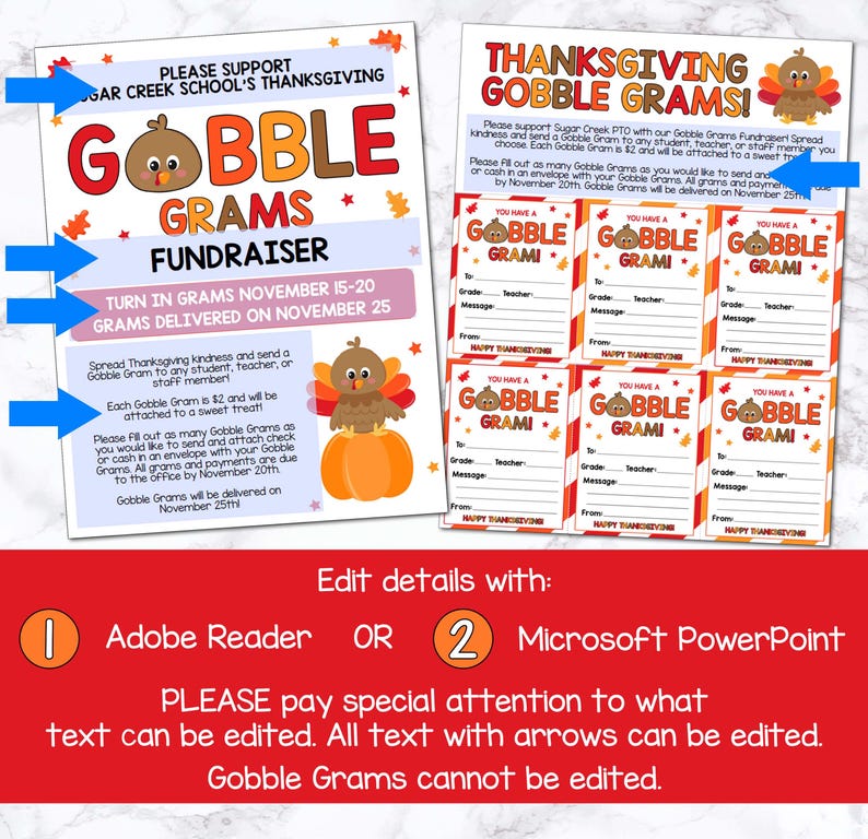 Gobble Grams, Gobble Gram Fundraiser, Thanksgiving Candy Grams, Gobble ...