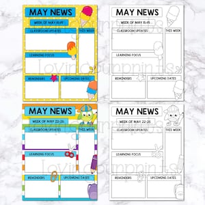 Editable May Newsletter Template, Editable Newsletter Template ...