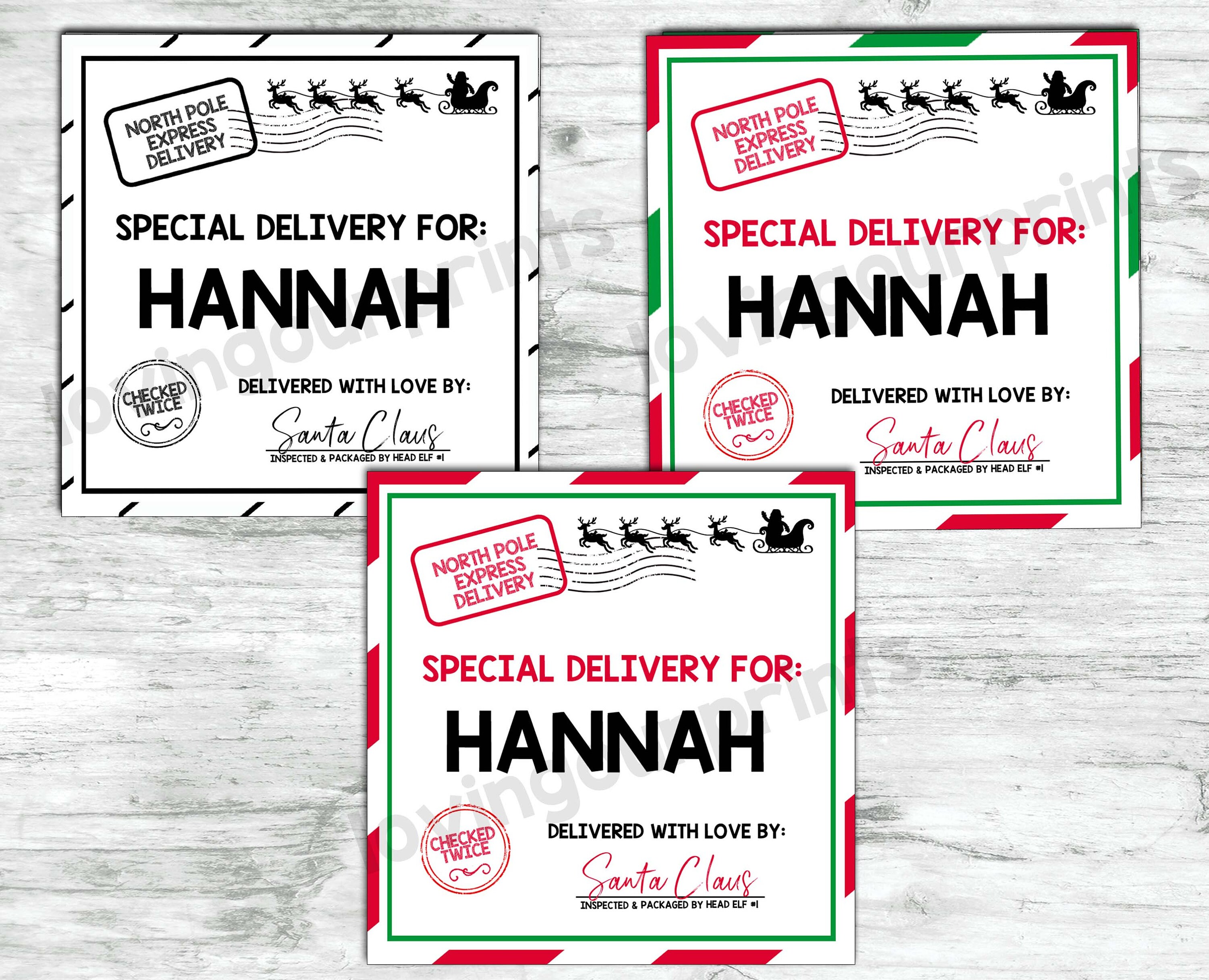 Santa Gift Tags Editable Santa Gift Tags Santa Gift Tag - Etsy