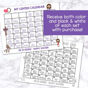 Ash Wednesday Activities, Editable Lent Calendar, Lenten Activities ...