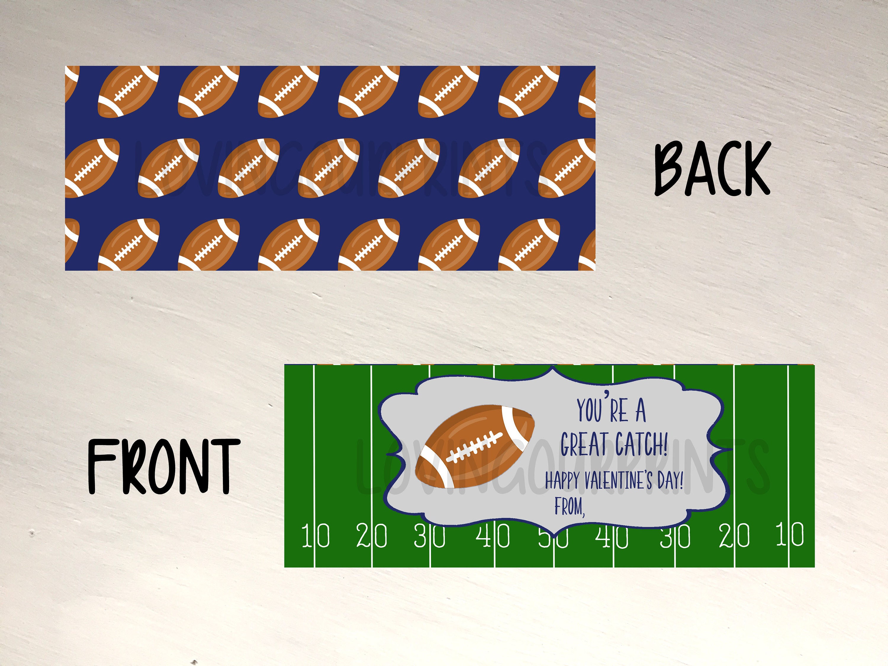 Football Valentine Treat Bag Toppers - INSTANT DOWNLOAD - Printable ...