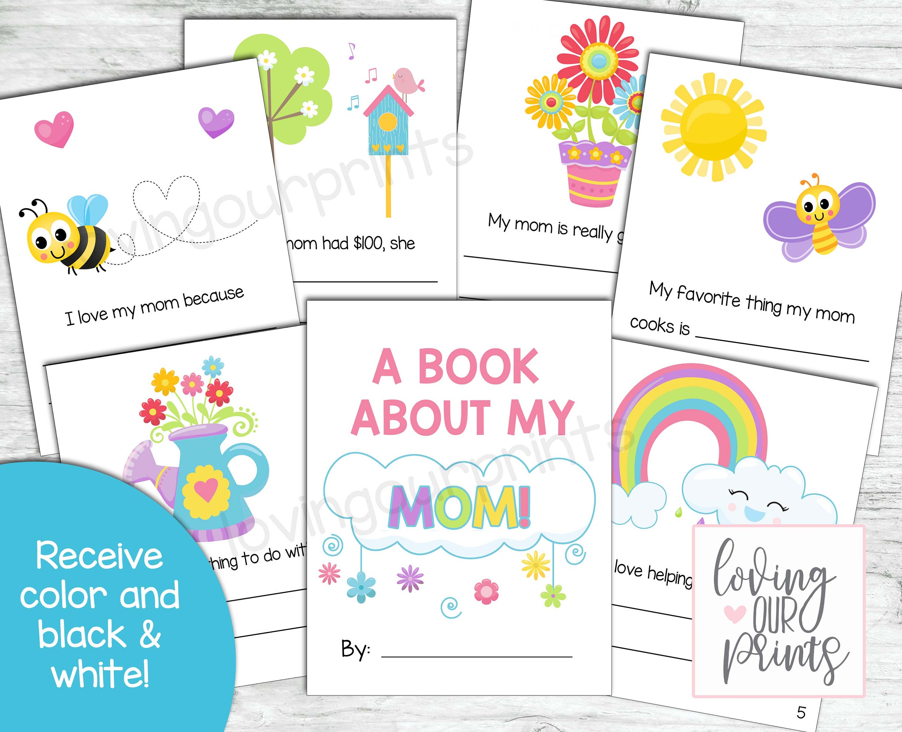 Printable Mothers Day, Printable Mothers Day Gift, Mothers Day Book ...