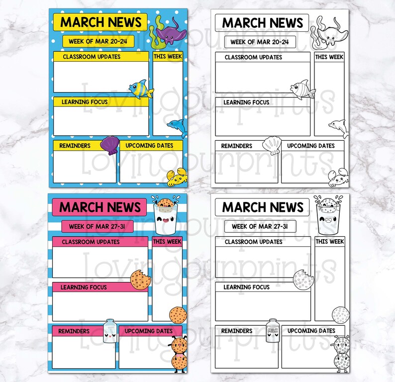 Editable March Newsletter Template March Newsletter for - Etsy