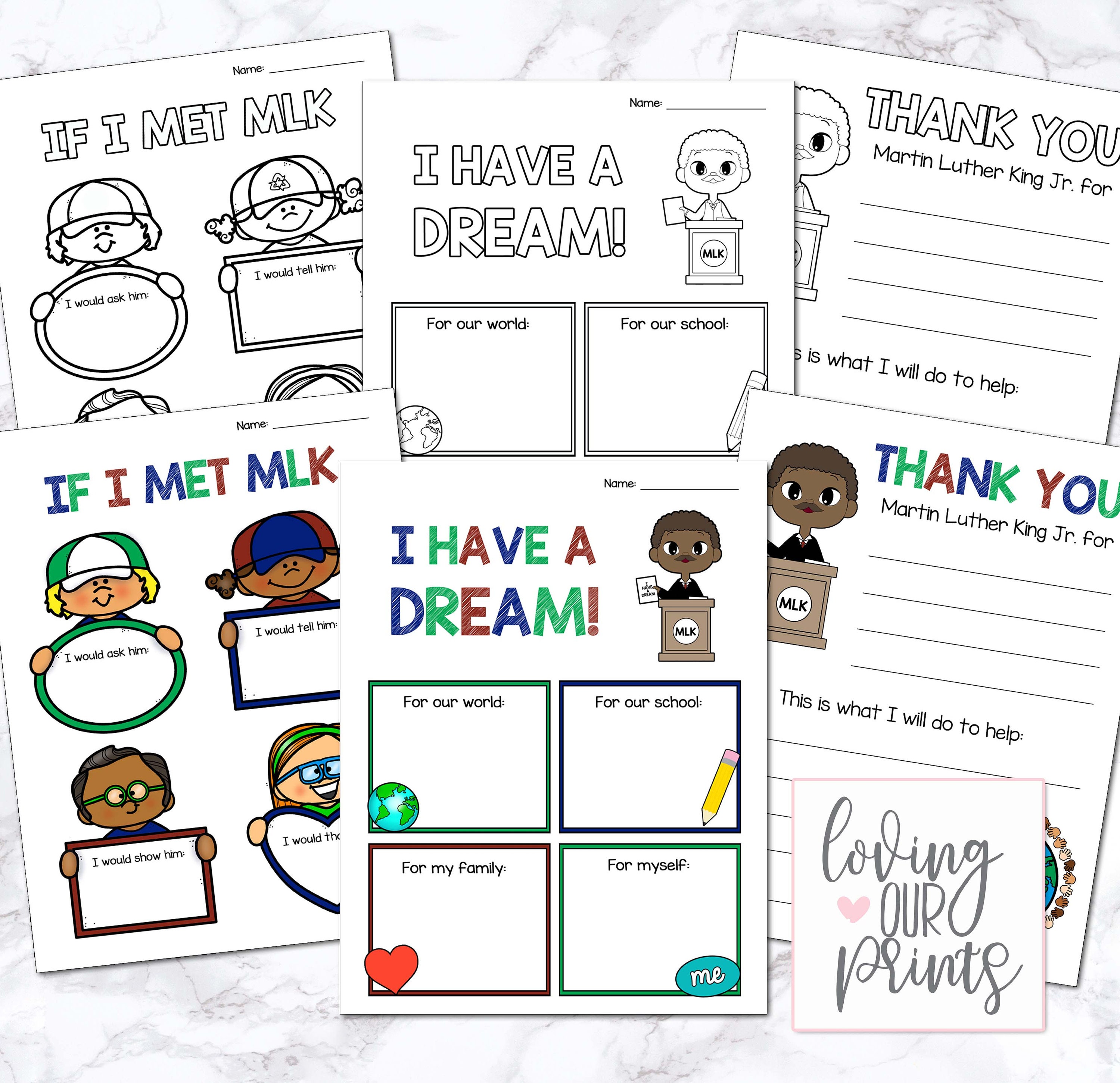 Martin Luther King Activities for Kids MLK Day Activity - Etsy