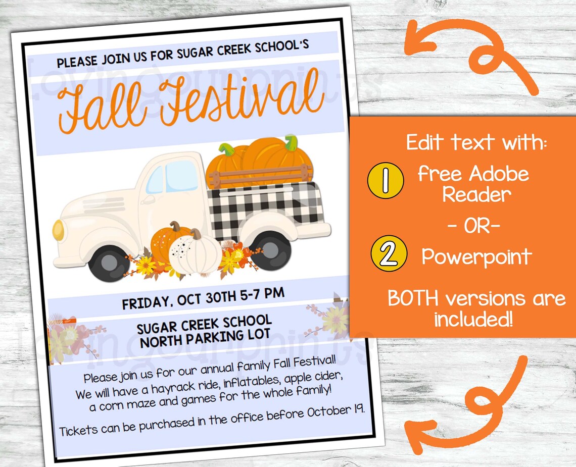 Fall Festival, Editable Fall Fest Flyer, Editable Fall Festival Flyer ...